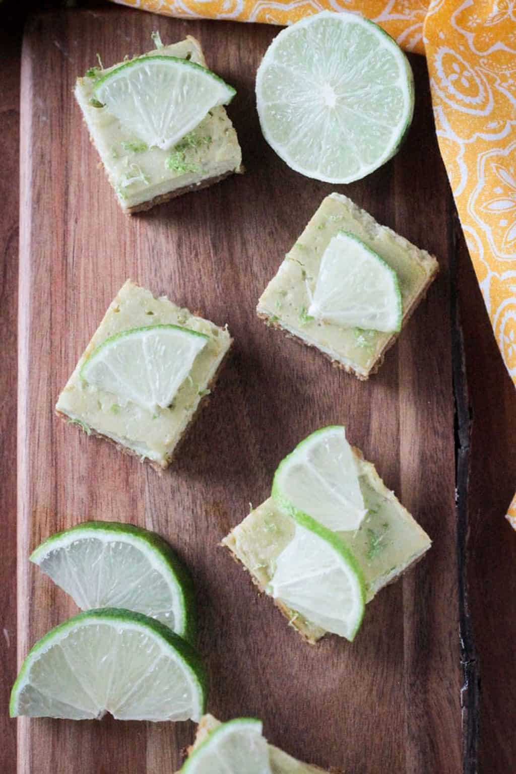 Vegan Lime Bars with Pistachio Crust - No Food Coloring!