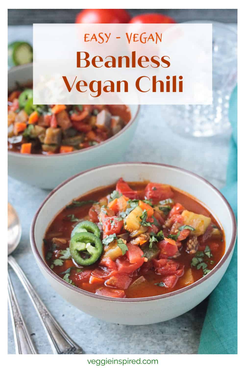 Beanless Veggie Chili Soup ~ Veggie Inspired