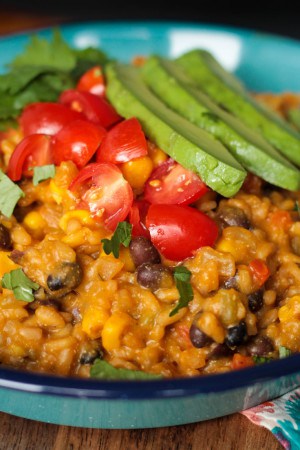 Southwest Pumpkin Vegan Risotto - Veggie Inspired