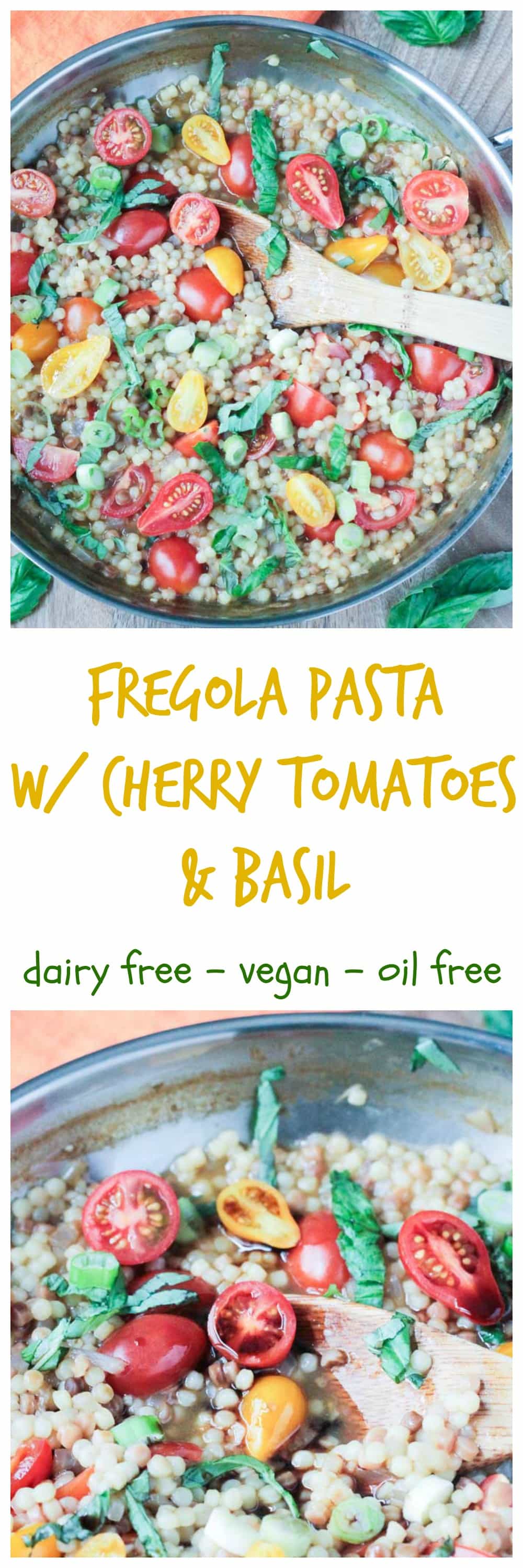 Fregola Pasta w/ Cherry Tomatoes & Basil - Veggie Inspired