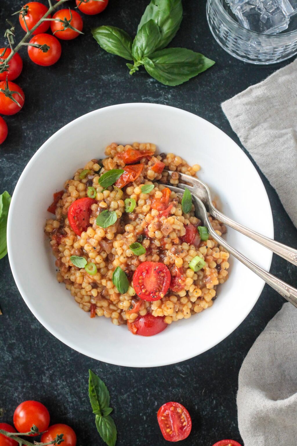 Fresh Tomato Basil Pasta Fregola - Veggie Inspired