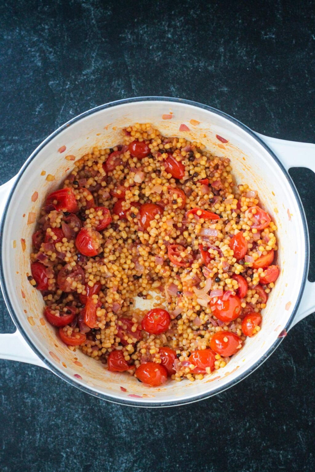 Fresh Tomato Basil Pasta Fregola - Veggie Inspired