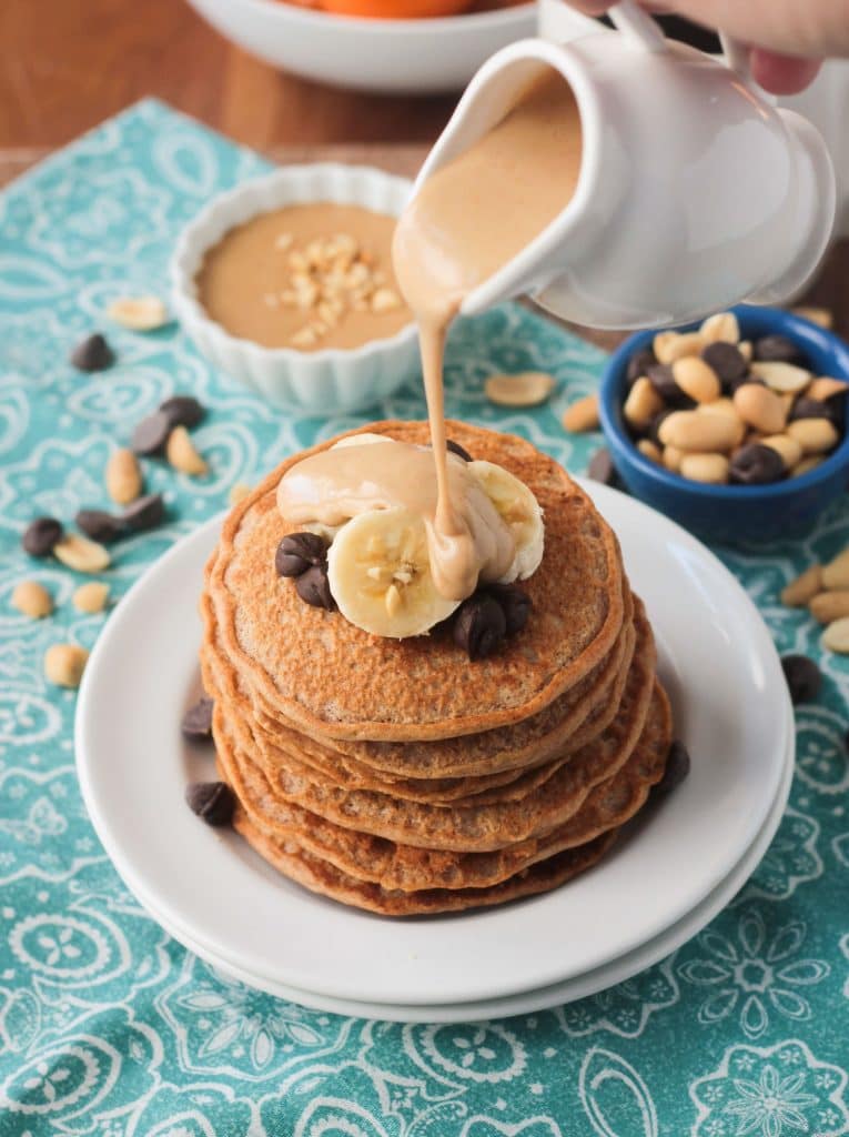 Vegan Peanut Butter Pancakes - Veggie Inspired