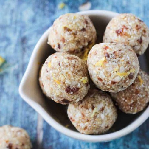Lemon Coconut Cashew Date Balls - Veggie Inspired