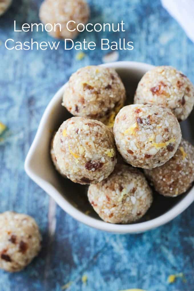 Lemon Coconut Cashew Date Balls - Veggie Inspired