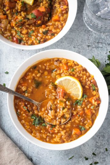 Lentil Rice Soup ~ Veggie Inspired
