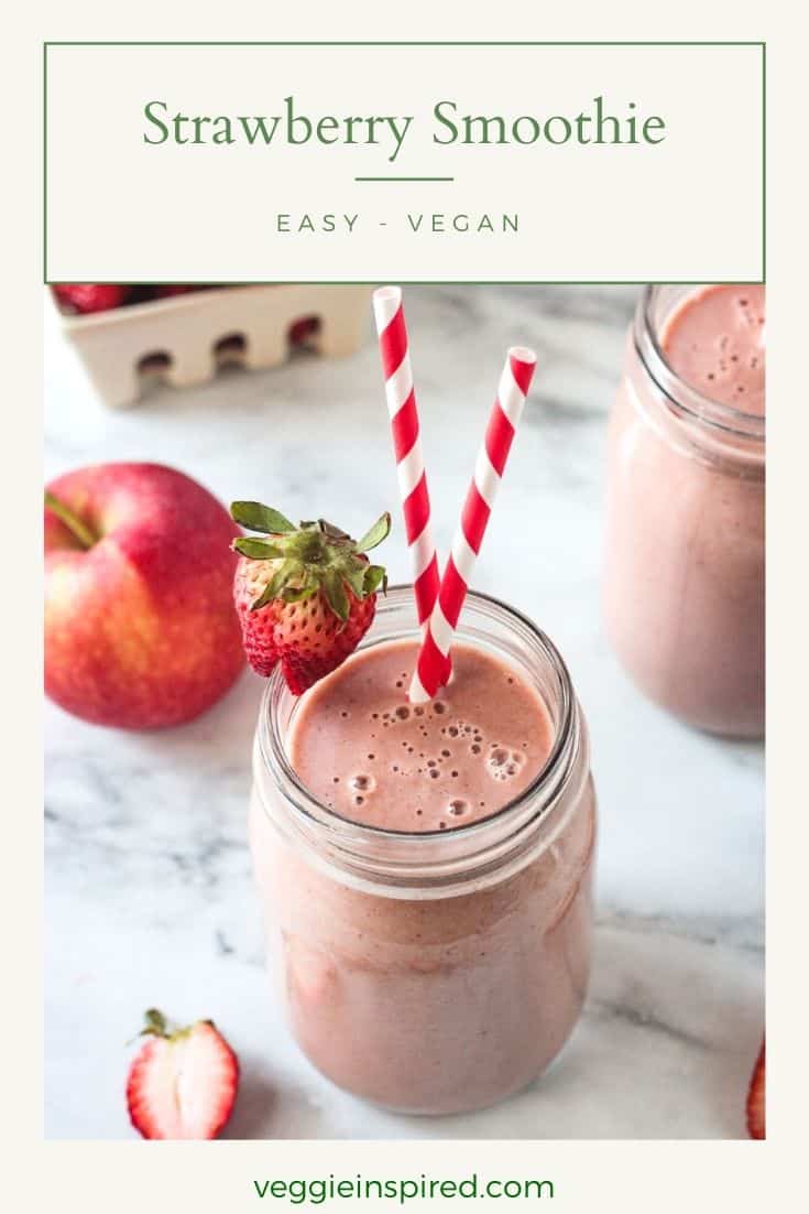 Strawberry Apple Smoothie with Dates and Cashews