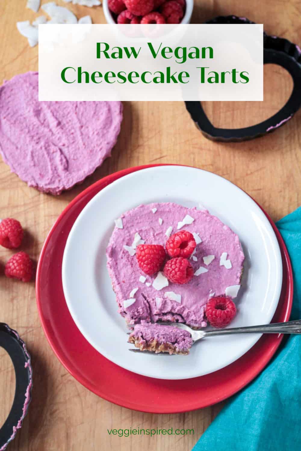 No-Bake Raspberry Vegan Raw Cheesecake Tarts ~ Veggie Inspired