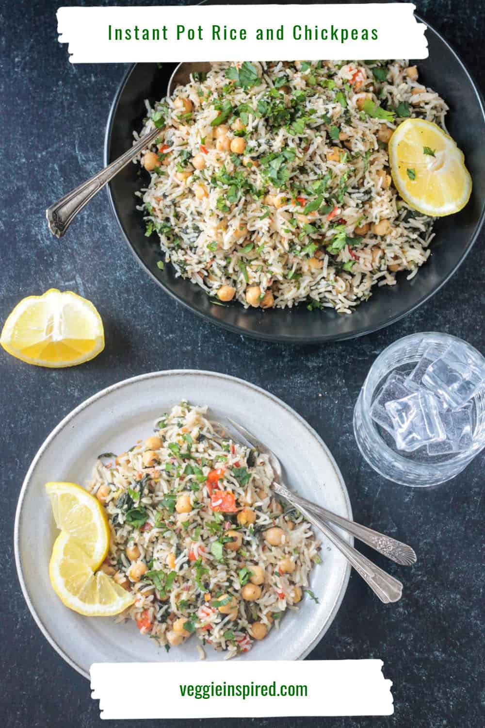 Instant Pot Spinach Rice and Chickpeas ~ Veggie Inspired