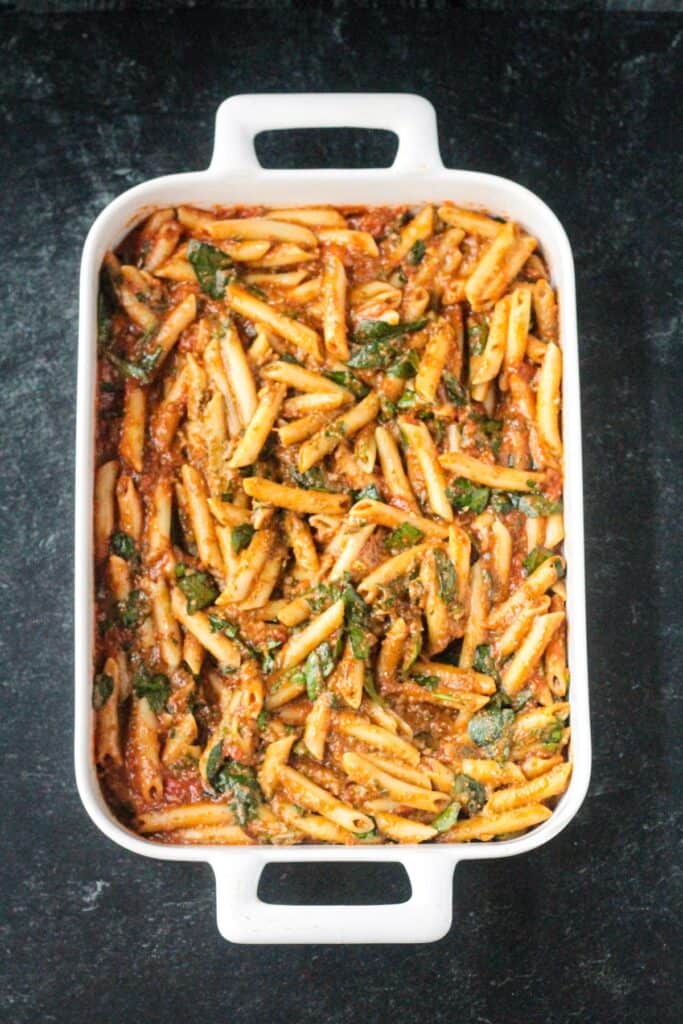 Easy Vegan Pasta Bake with Pesto