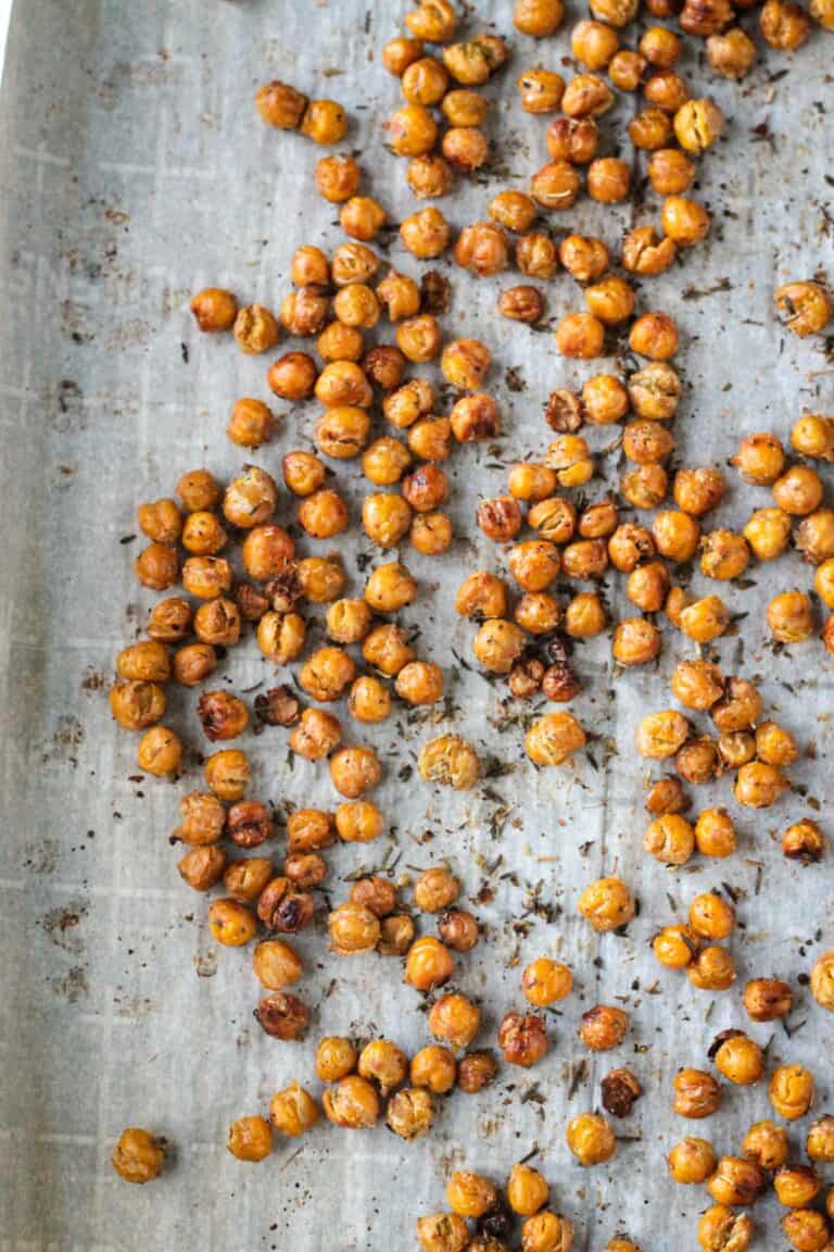 Garlic Herb Seasoned Roasted Chickpeas - Veggie Inspired
