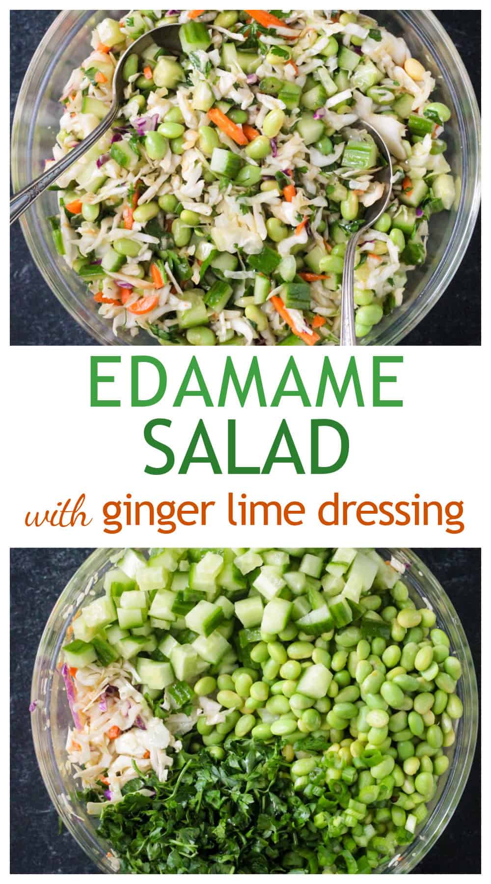 Cucumber Edamame Salad with Ginger Lime Dressing - Veggie Inspired